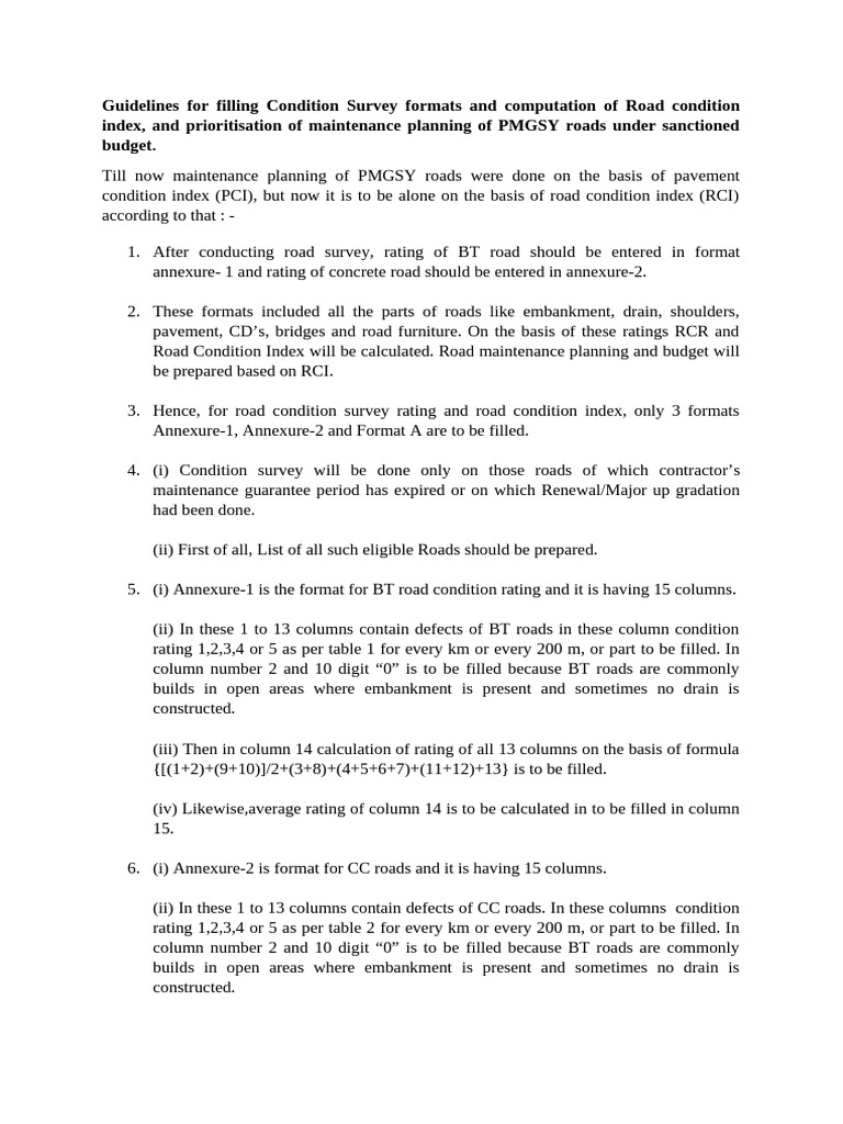 GUIDELINES For Filling The RCI and RCR Formats | PDF