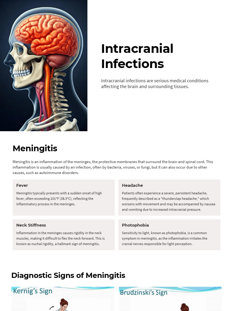 Intracranial Infections: Symptoms & Diagnosis | PDF | Meningitis ...