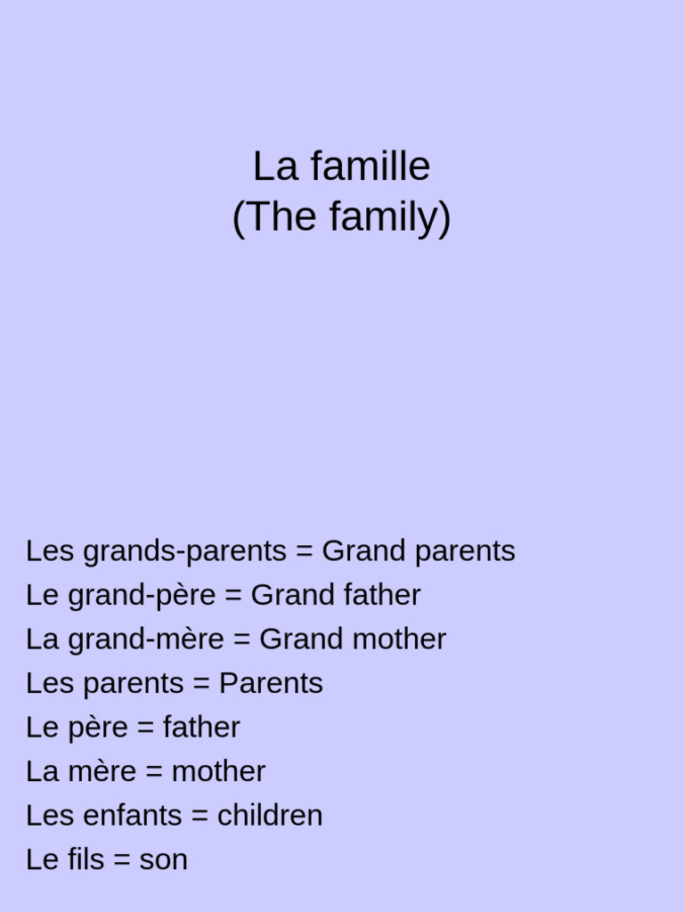 La Famille | PDF