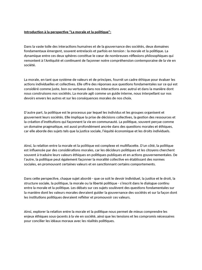 Morale et politique : enjeux éthiques clés | PDF | Justice | Crime et ...
