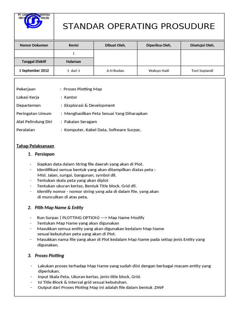 Sop Ploting Map | PDF