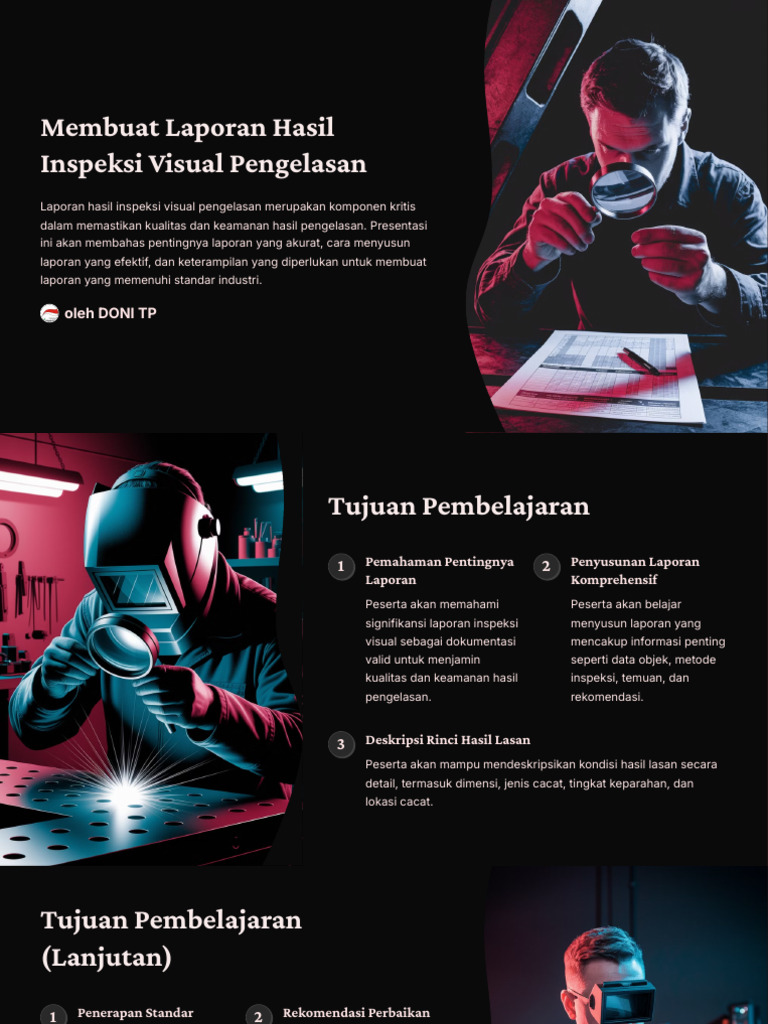 PPT Membuat Laporan Hasil Inspeksi Visual Pengelasan | PDF