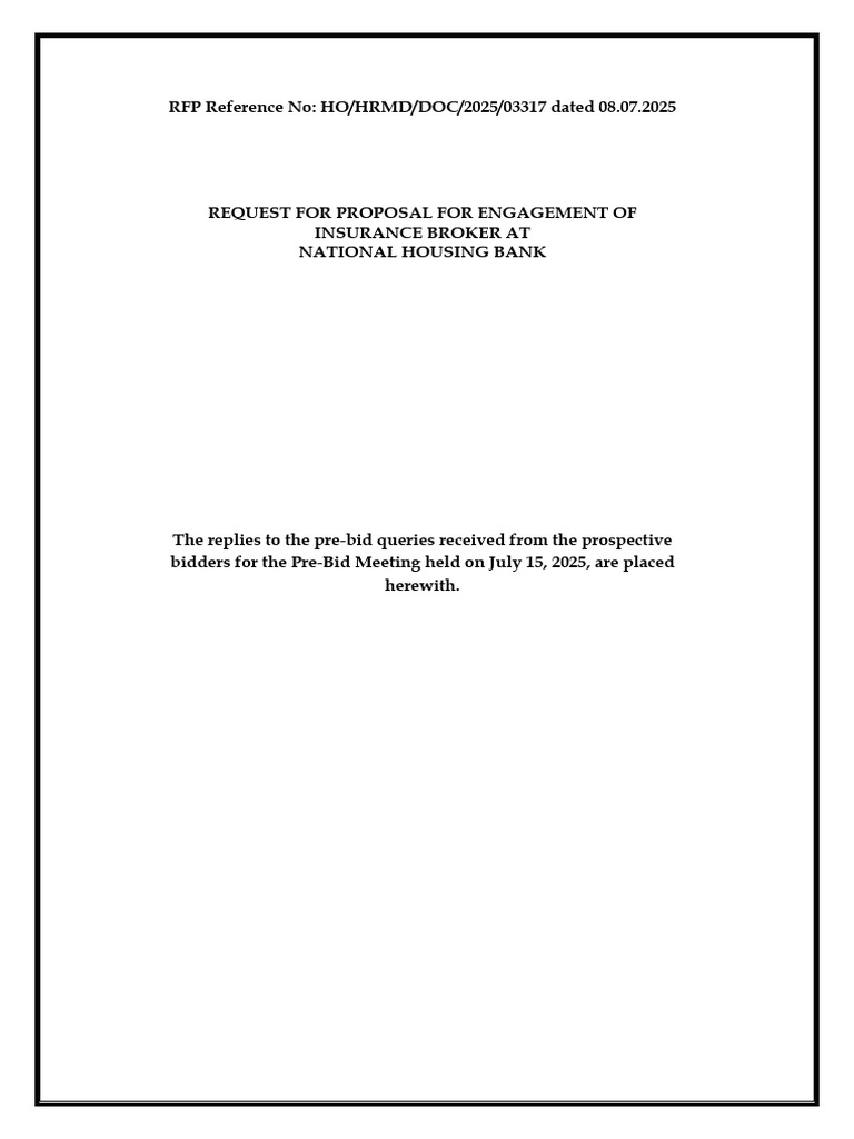 Reply To Queries Pre Bid Meeting | PDF | Insurance | Justice