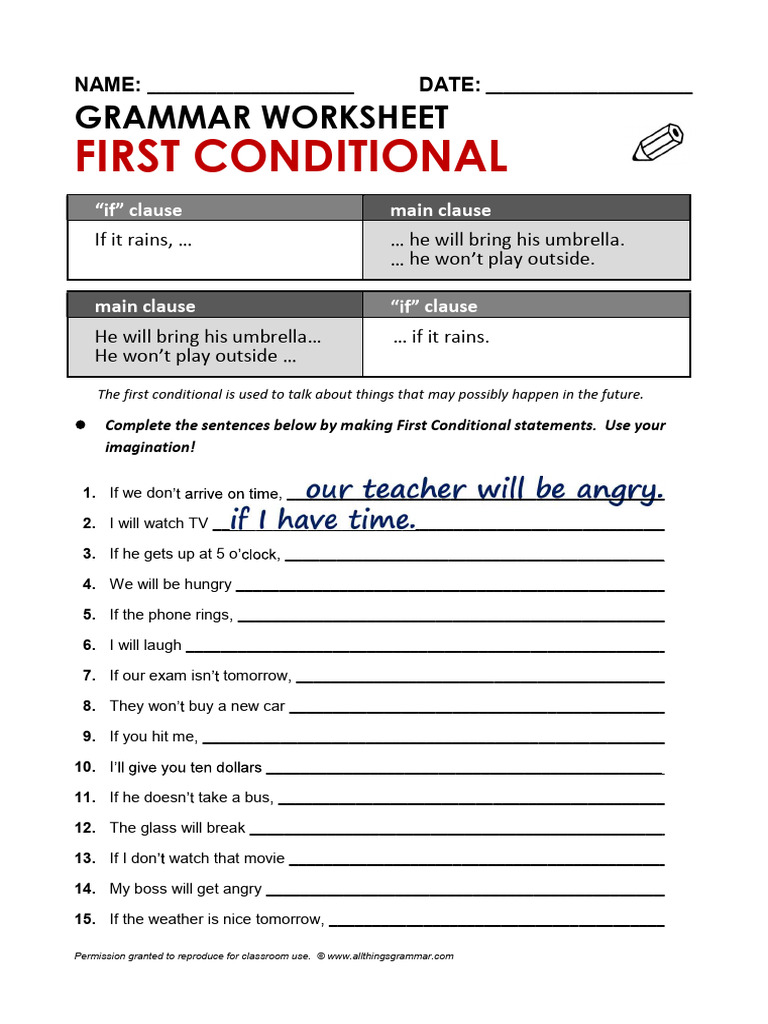 First Conditional Practice 2 | PDF