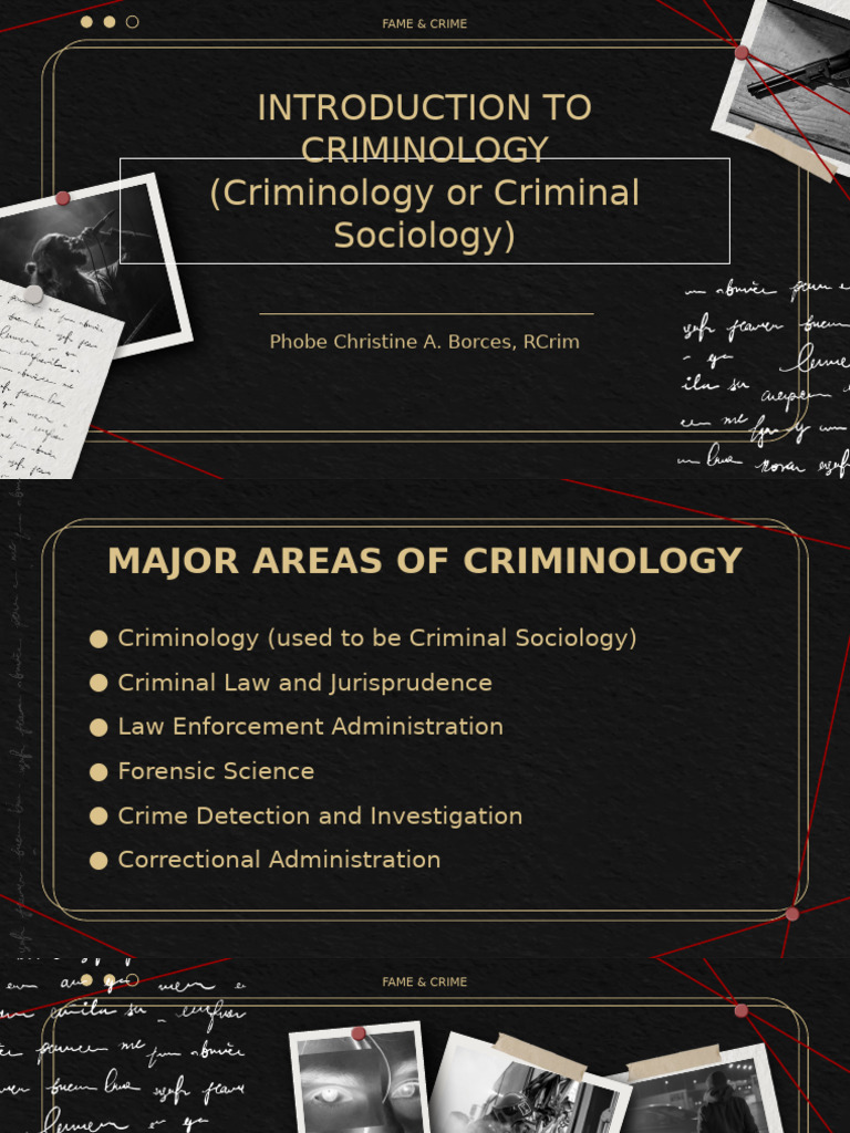 Overview of Criminology and Criminalistics | PDF | Crime & Violence ...