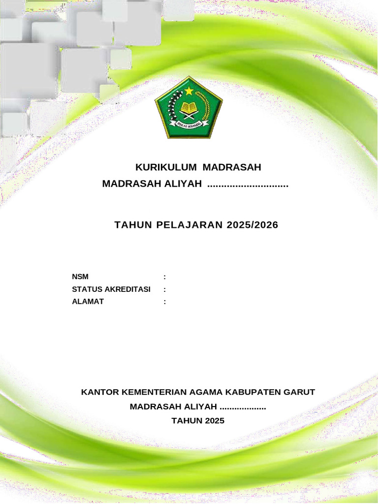 Pengesahan Kurikulum Madrasah 2025/2026 | PDF