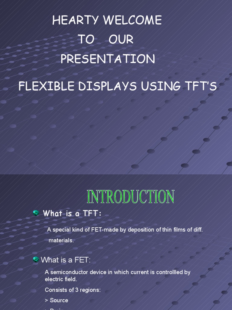 Flexible TFT Display Technologies | PDF | Field Effect Transistor ...