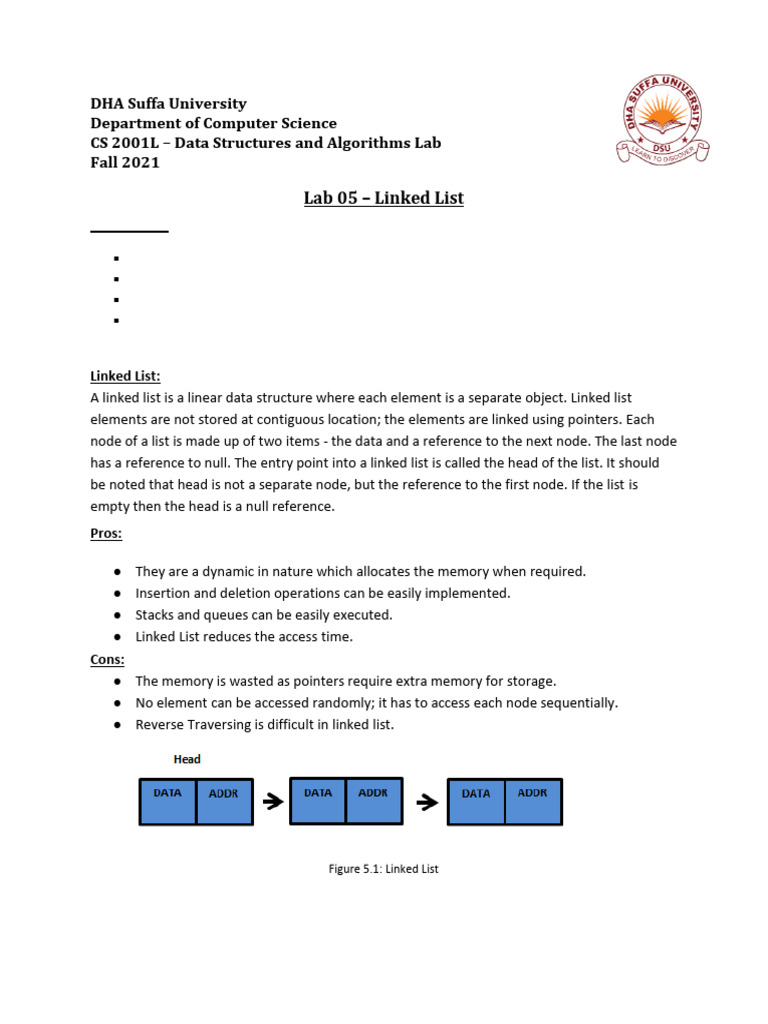CS2001L Fall 2021 Lab05 | PDF | Computer Science | Algorithms And Data Structures