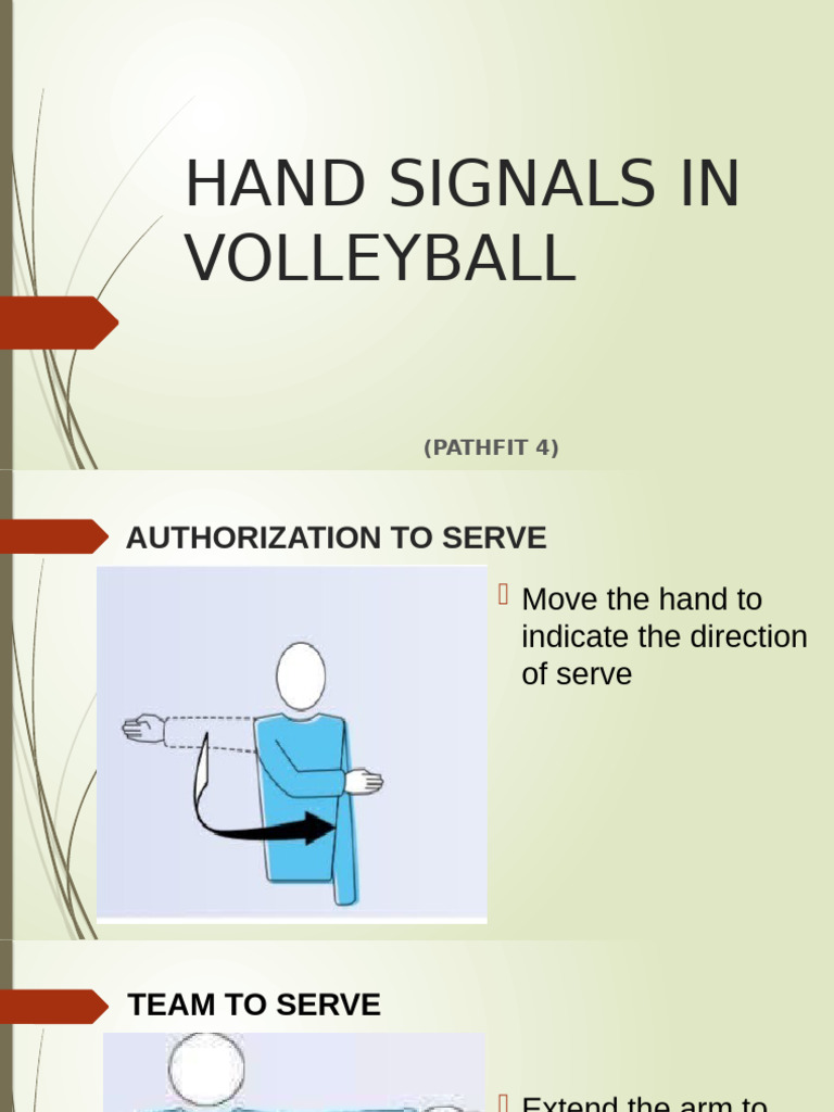 Volleyball Hand Signals Explained | PDF | Volleyball | Hand