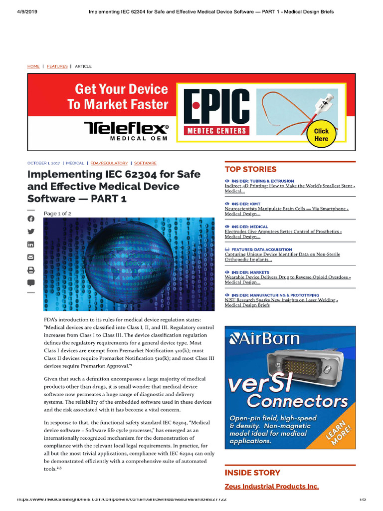 Implementing IEC 62304 For Safe and Eff... Tware - PART 1 - Medical ...