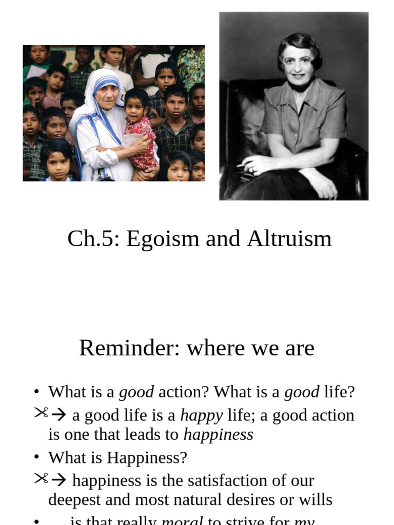 06 Ethics Egoism and Altruism | PDF | Psychological Egoism | Altruism