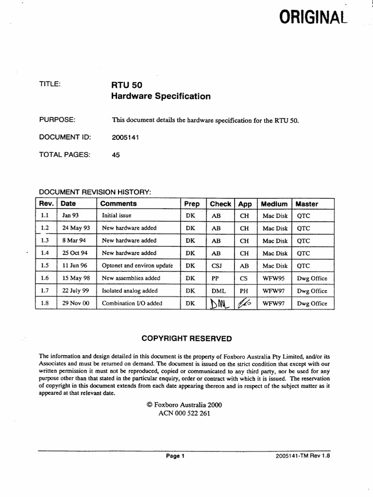 RTU 50 Hardware Specifications Guide | PDF | Analog To Digital ...
