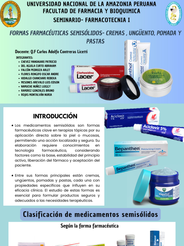 Formas Farmacéuticas Semisólidas | PDF | Medicación tópica ...