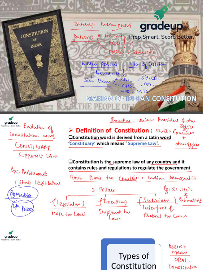 Live Class Introduction Making of Indian Constitution | PDF