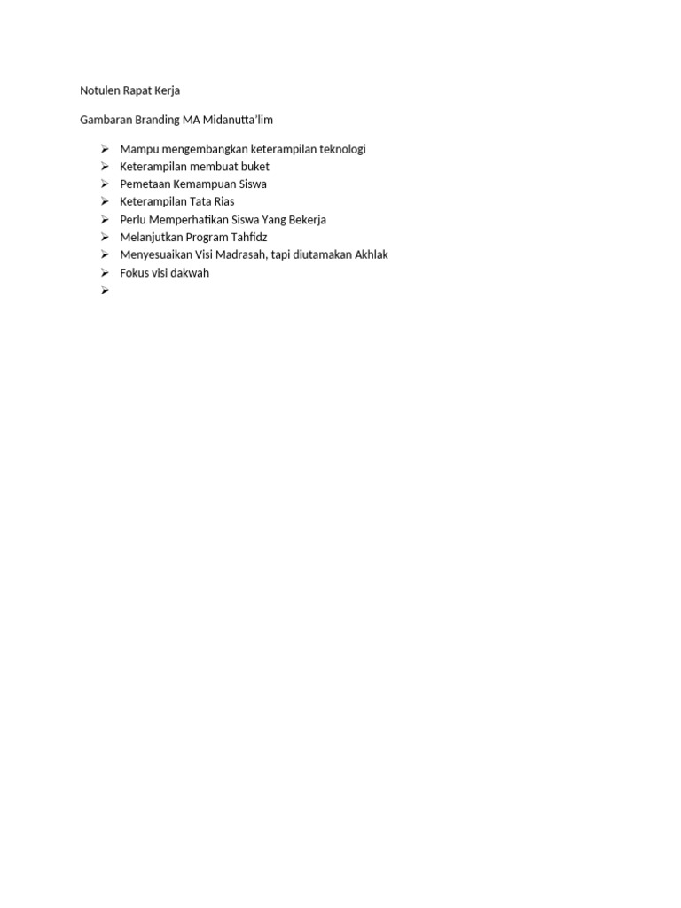 Notulen Rapat Kerja | PDF