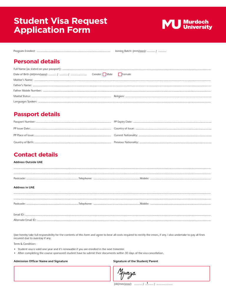 Student Visa Request Application Form | PDF | Travel Visa | Justice