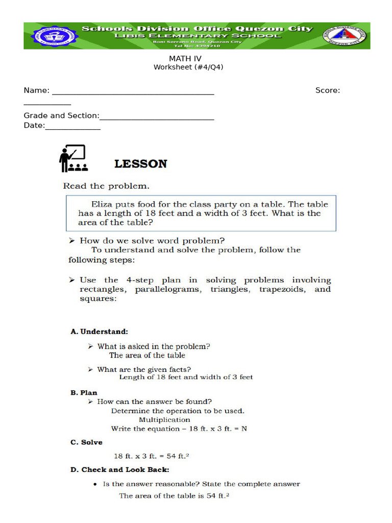 Class 2 Maths Worksheet Q4 | PDF