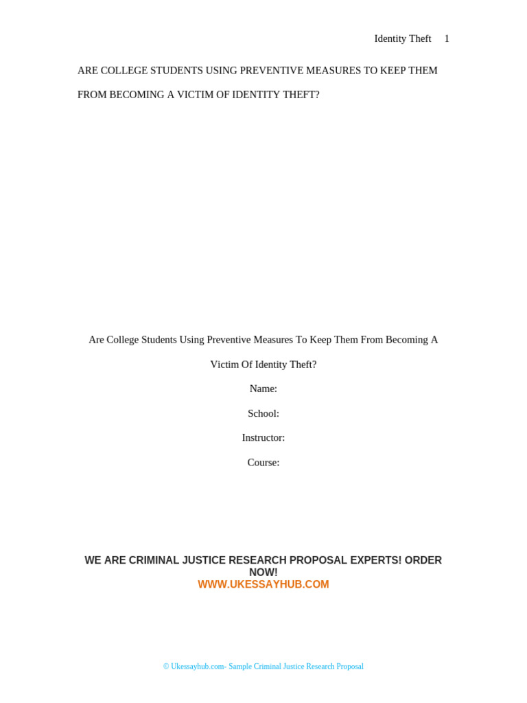 College Students and Identity Theft Prevention | PDF | Identity Theft ...
