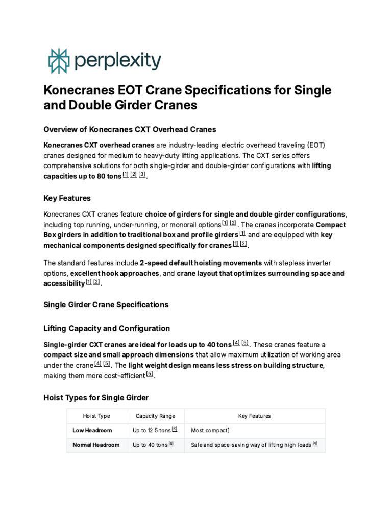 Konecranes CXT Overhead Crane Overview | PDF | Crane (Machine ...
