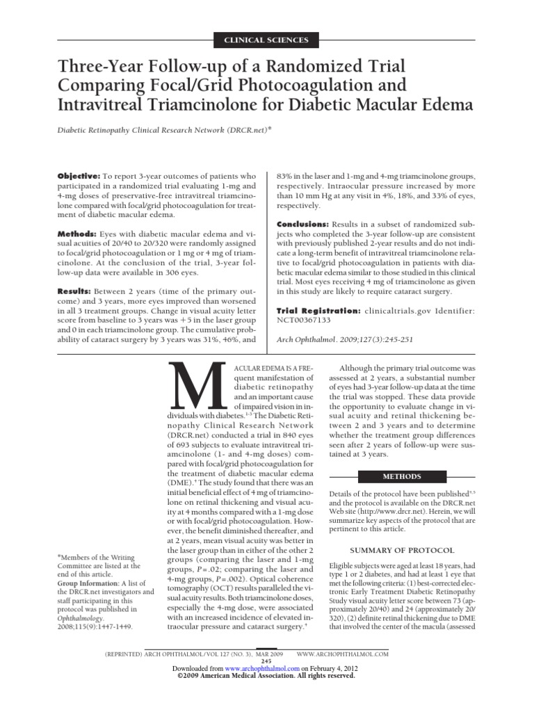 Three-Year Follow-Up of A Randomized Trial Comparing Focal/Grid ...