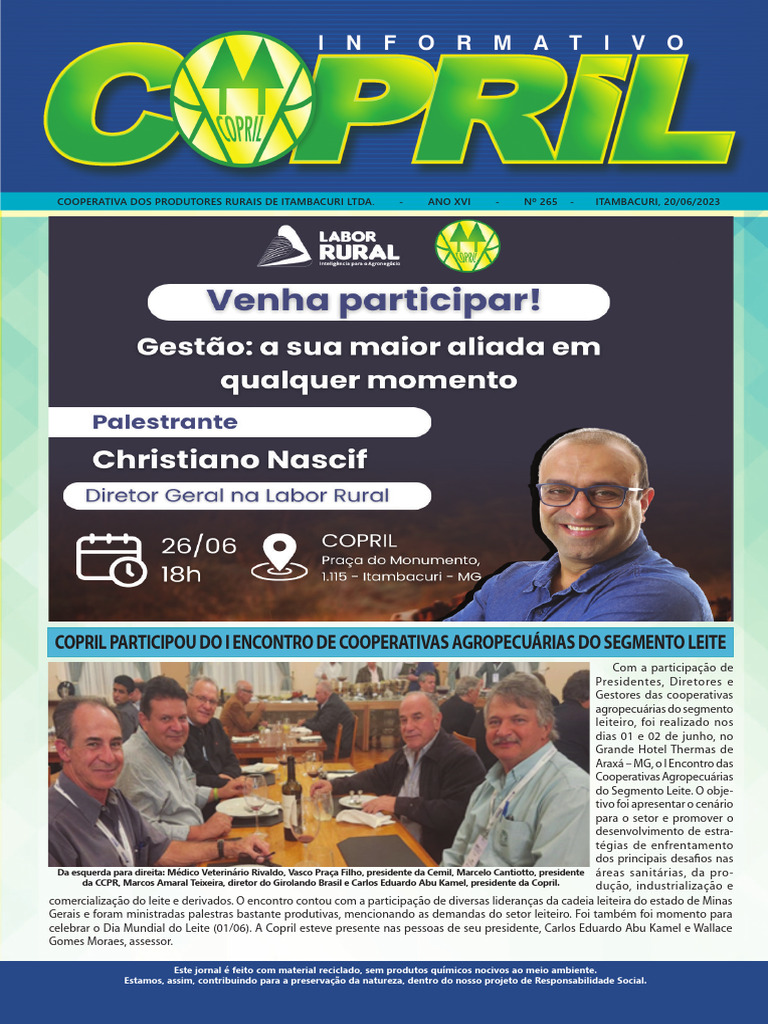 Informativo Copril | PDF | Creme (gastronomia) | Cooperativa