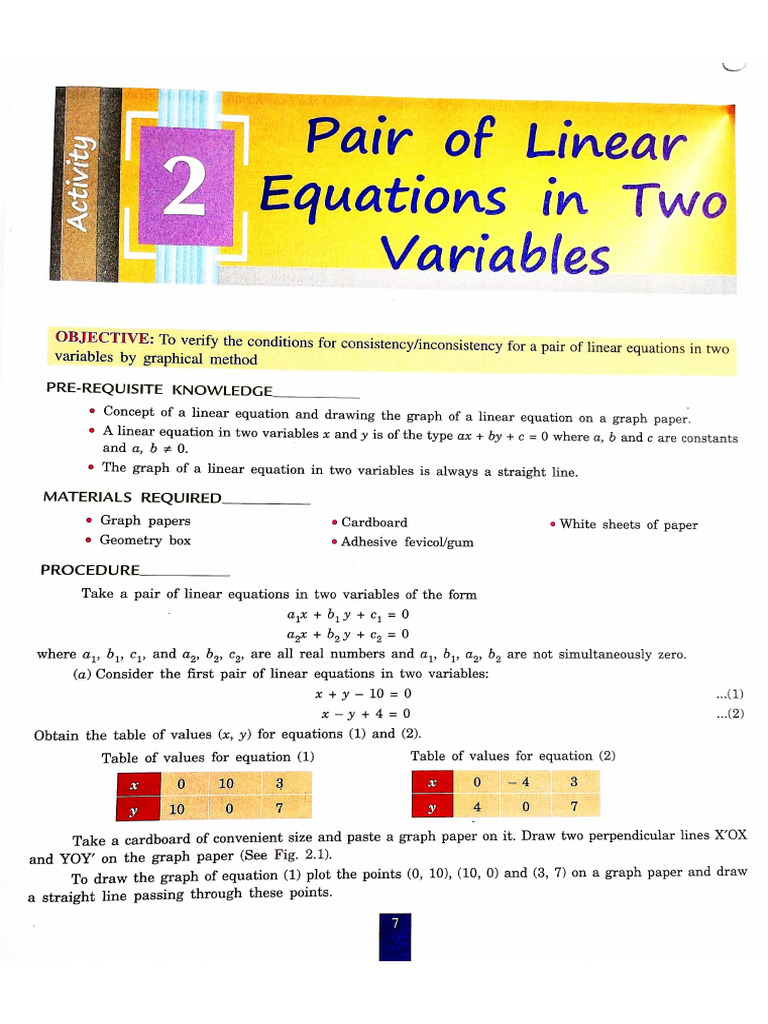 Class X Maths Activity | PDF