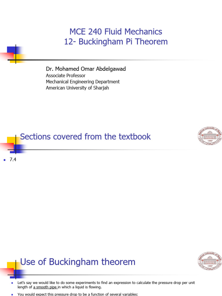 Understanding Buckingham Pi Theorem | PDF | Mechanical Engineering ...