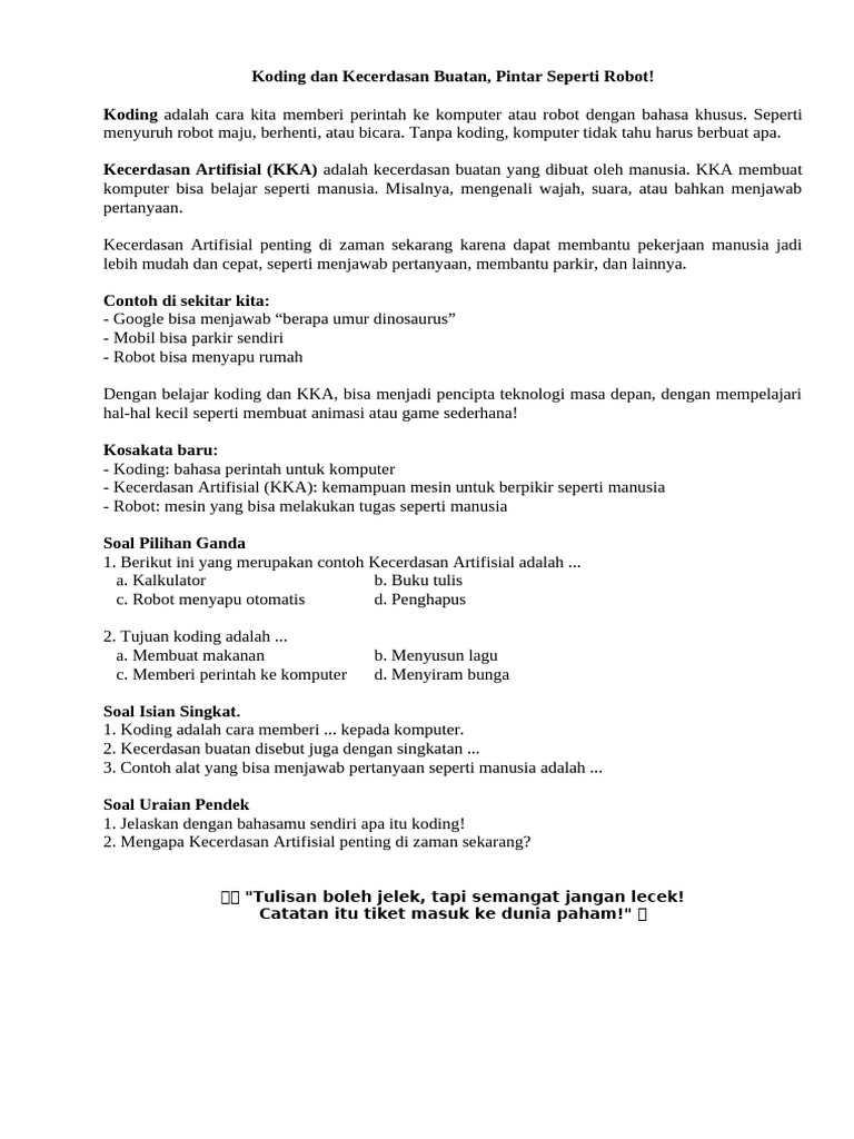 Koding Dan Kecerdasan Buatan | PDF