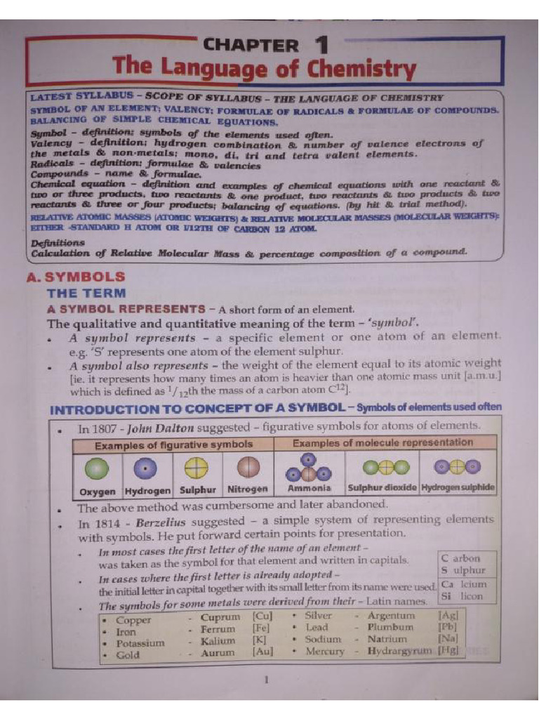 Language of Chemistry | PDF