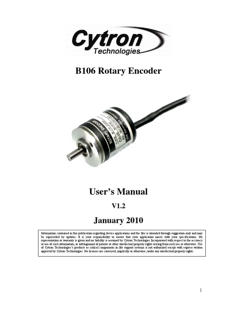 B106 Rotary Encoder User's Manual | Microcontroller | Electrical ...