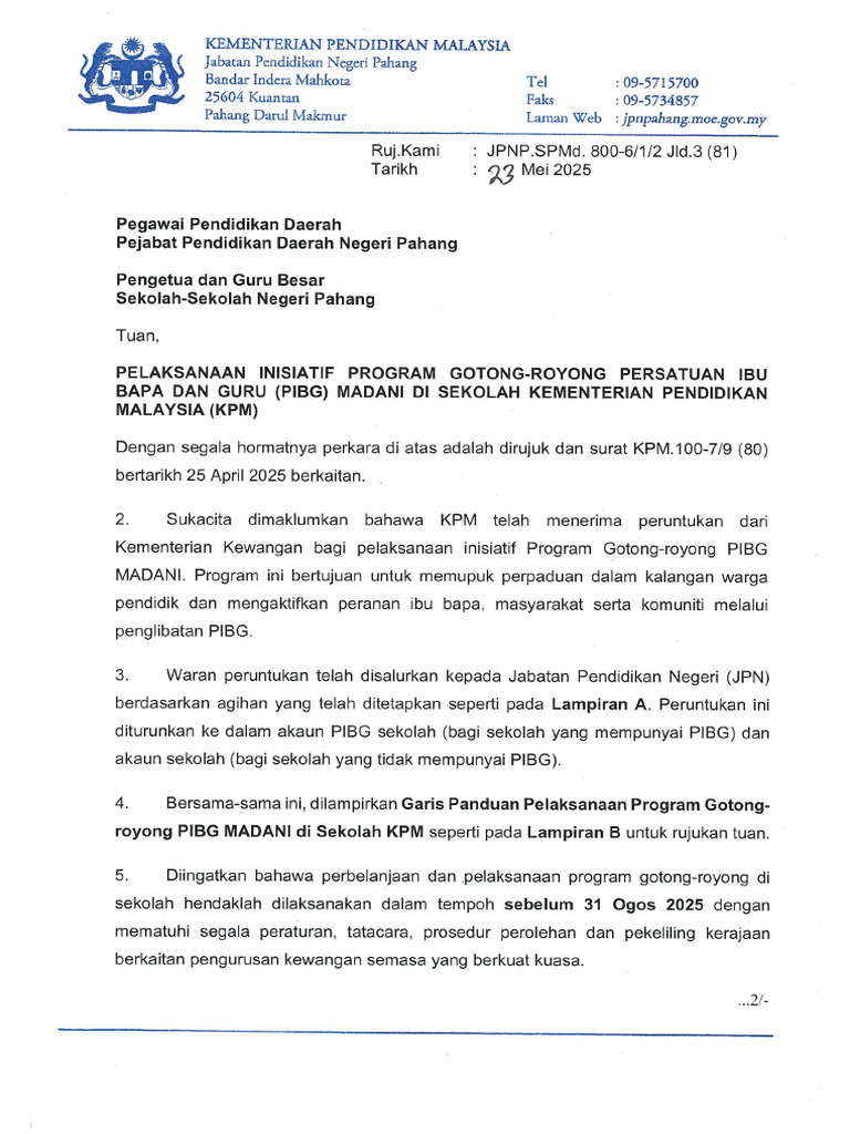 Surat Goro Pibg Madani 2025 | PDF