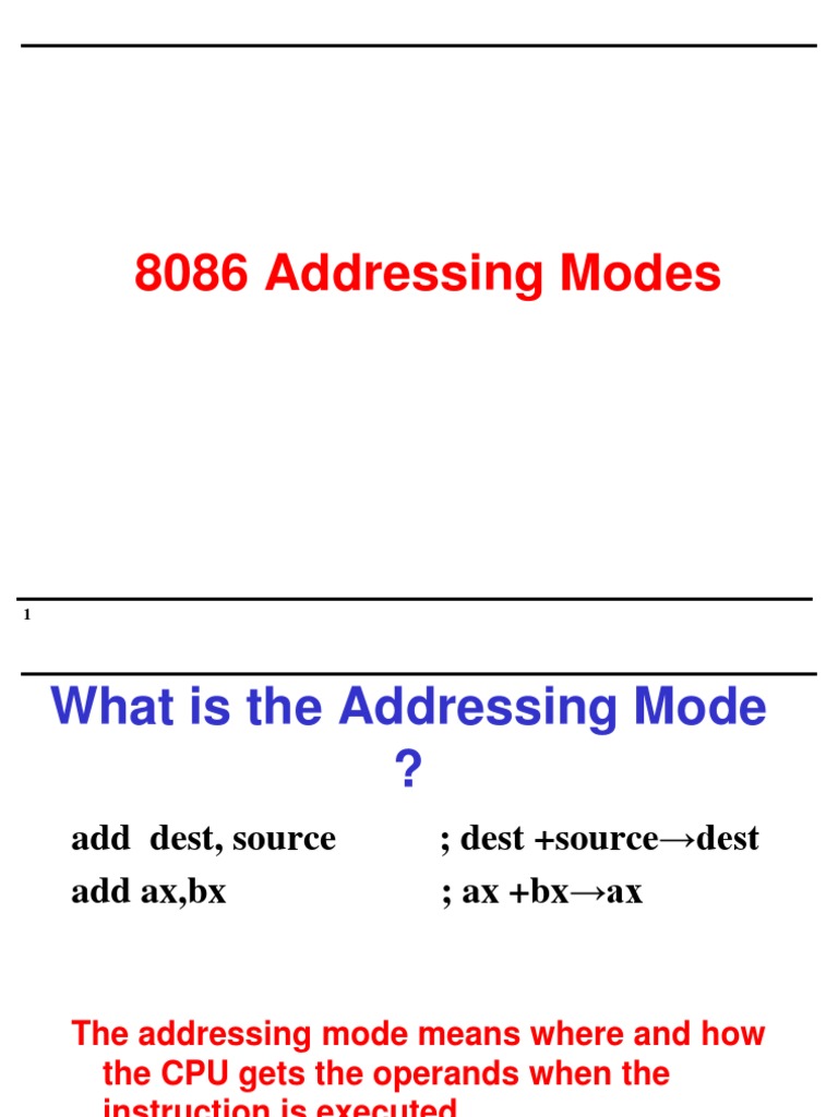 Addressing Modes&Instructions | PDF | Assembly Language | Source Code
