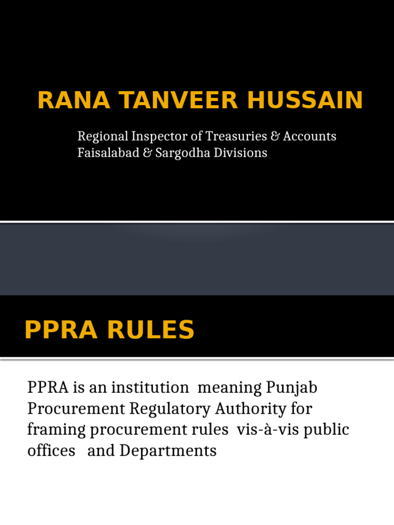 PPRA Rules for Public Procurement | PDF | Auction | Economies