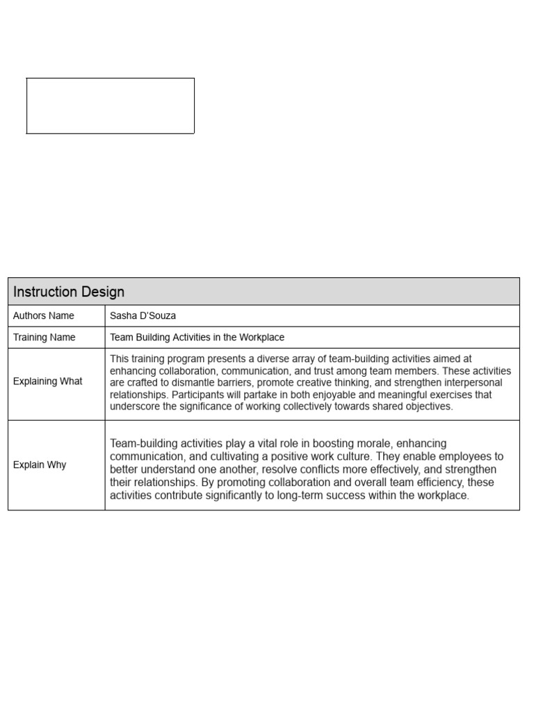 Team Building Activities | PDF | Team Building | Organizational Behavior