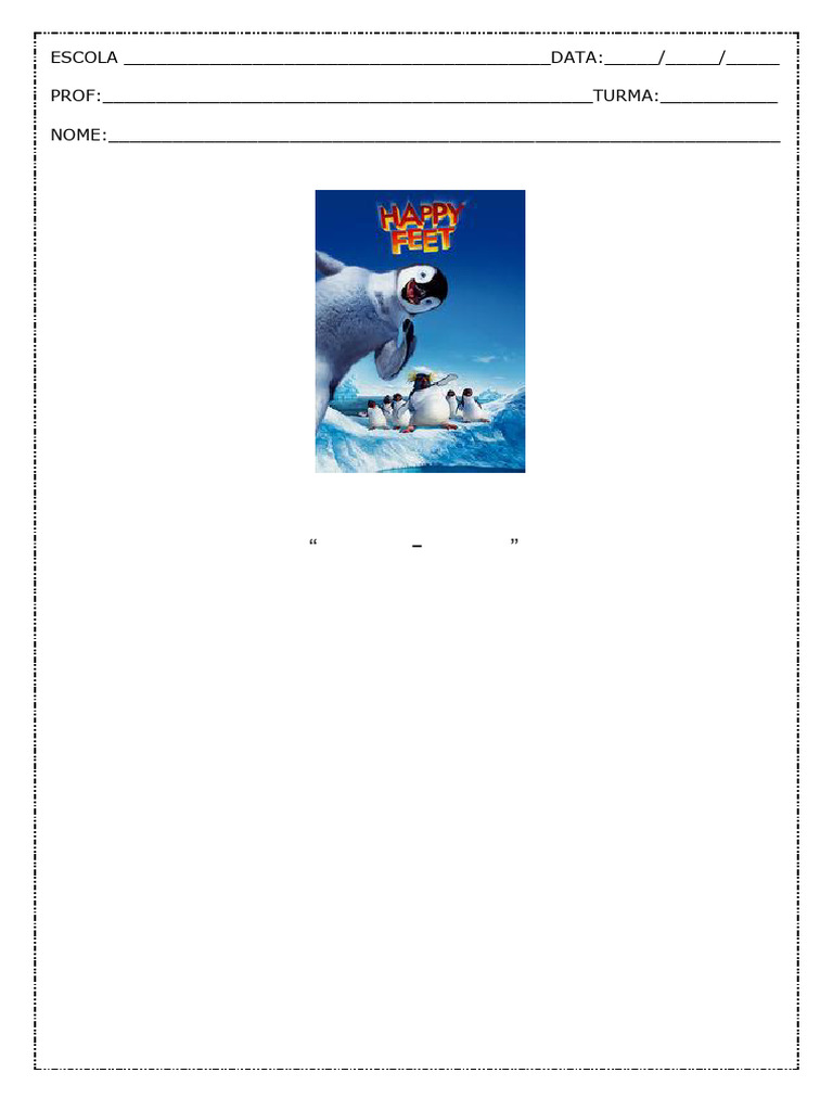 Atividade sobre Happy Feet | PDF