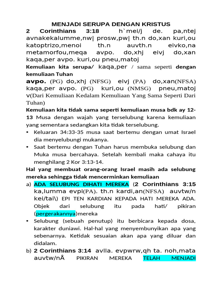 Menjadi Serupa Dengan Kristus | PDF