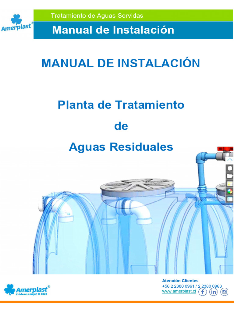 Manual de Instalación PTAS Amerplast | PDF | Hormigón | Tratamiento de aguas residuales