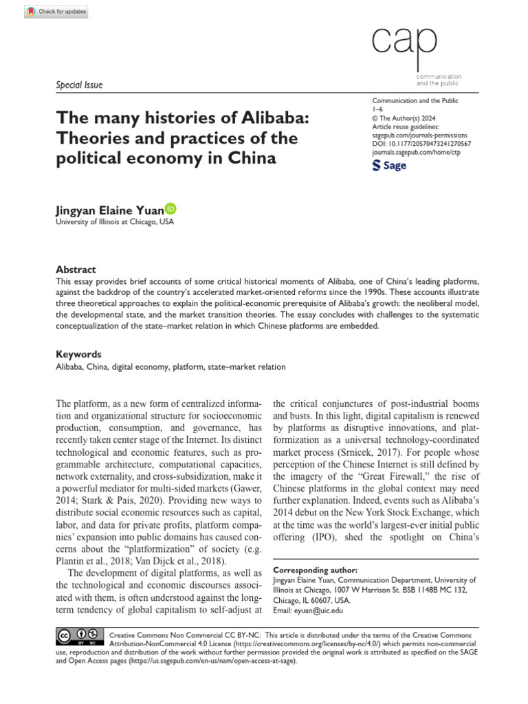 Yuan 2024 The Many Histories of Alibaba Theories and Practices of The ...
