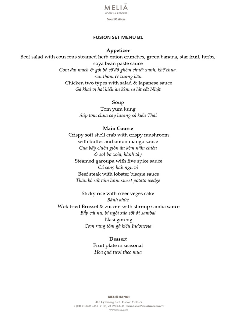 Menu Options 2023 | PDF