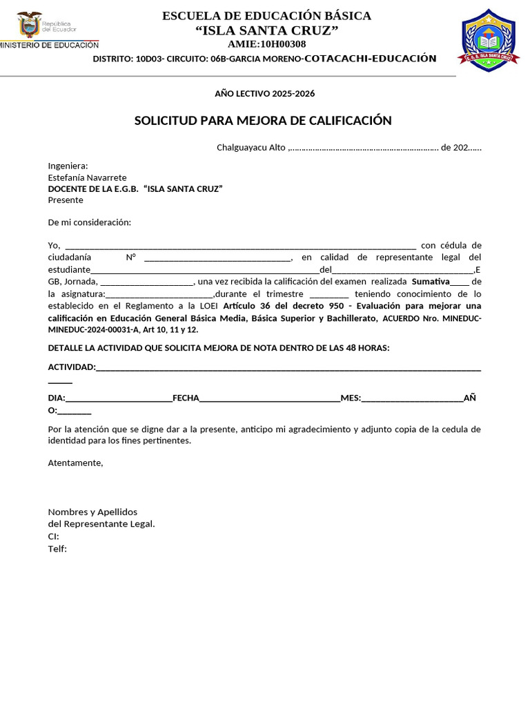 Solicitud de Mejora de Nota | PDF