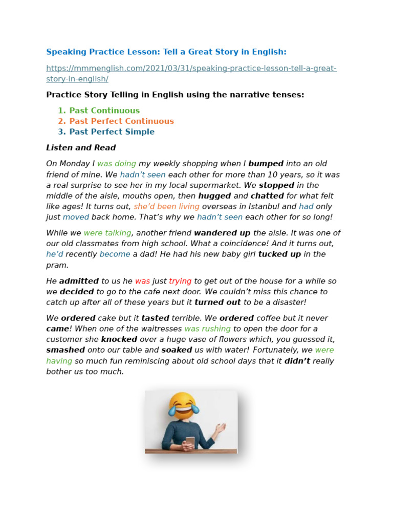 Past Tense Speaking Practice in English | PDF | Verb | Perfect (Grammar)