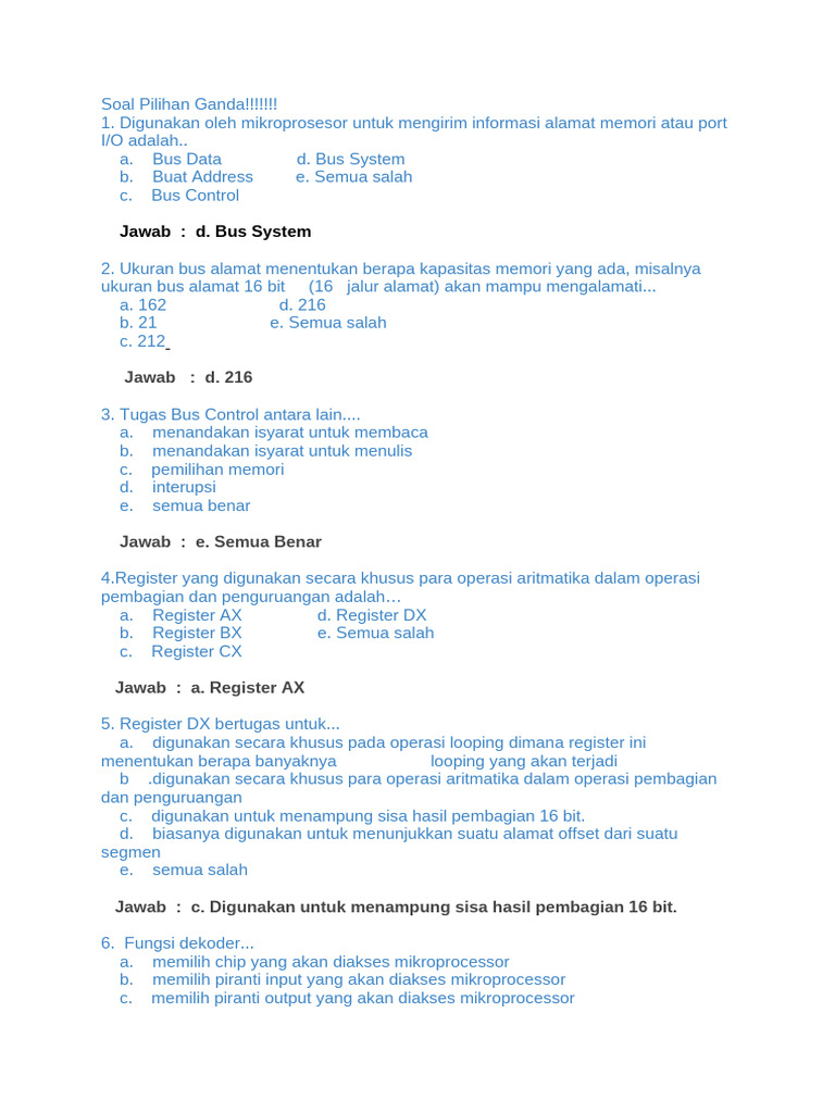Soal Pilihan Ganda mikro | PDF