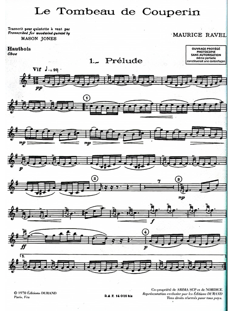 Le Tombeau - Oboe | PDF
