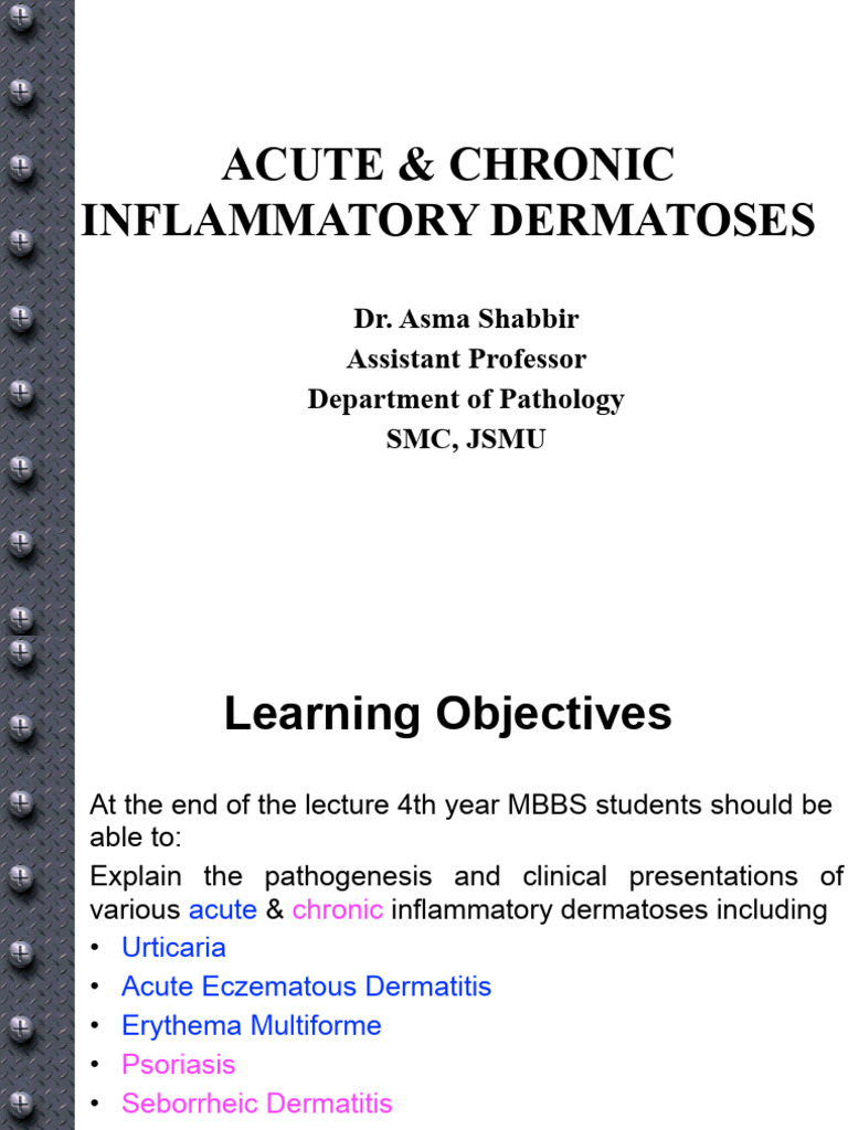 Inflammatory Dermatoses Overview | PDF | Dermatitis | Psoriasis