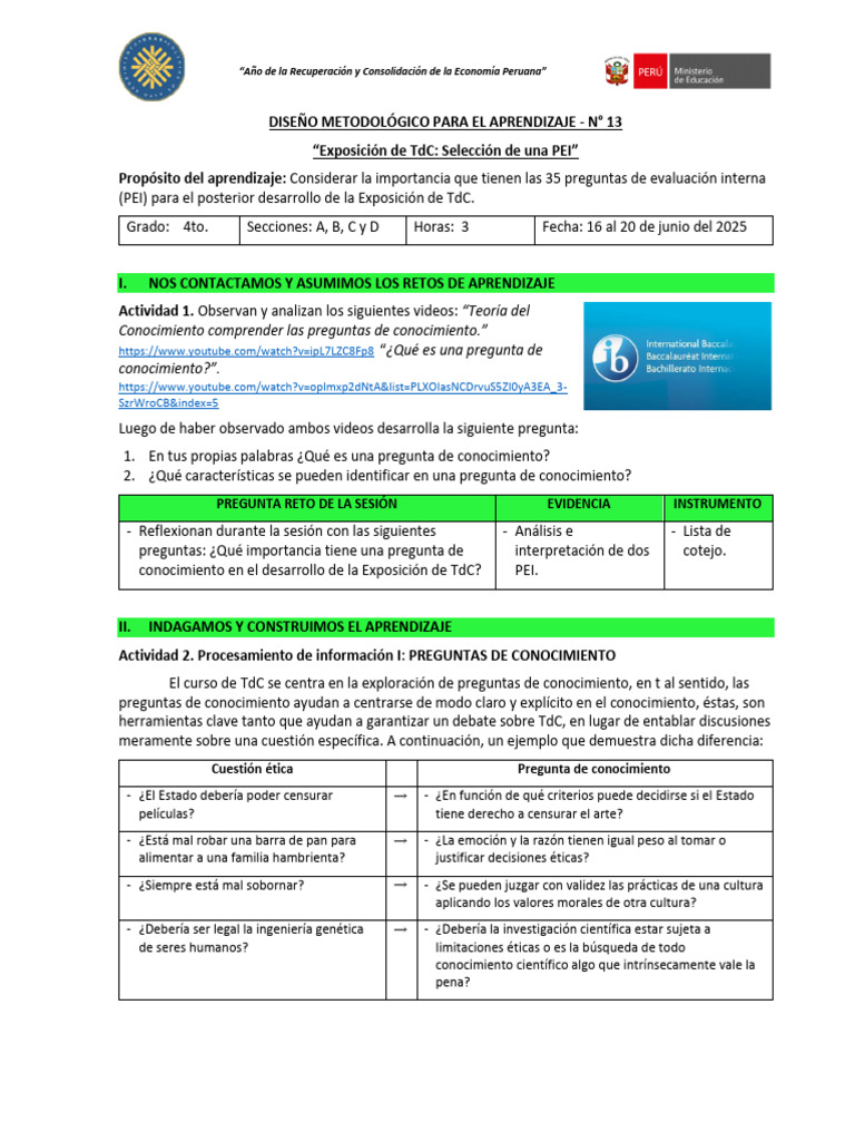 Dmpa 13 TDC 4to 2025 | PDF | Conocimiento | Realidad