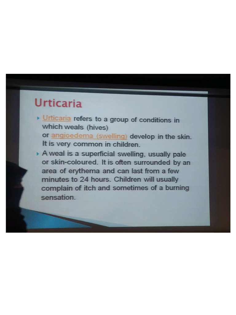 Urticaria and Scabies | PDF