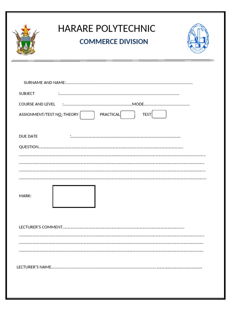 Commerce Assignment Cover | PDF