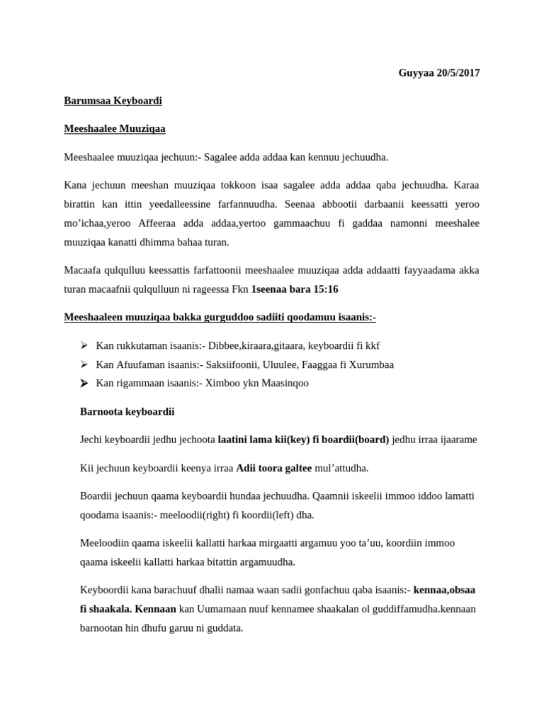 Barnoota Kiboordii | PDF