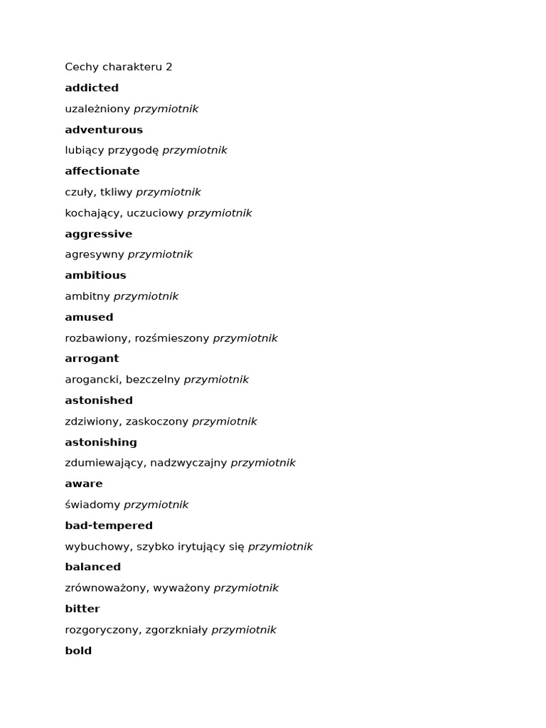 Cechy charakteru 2 | PDF