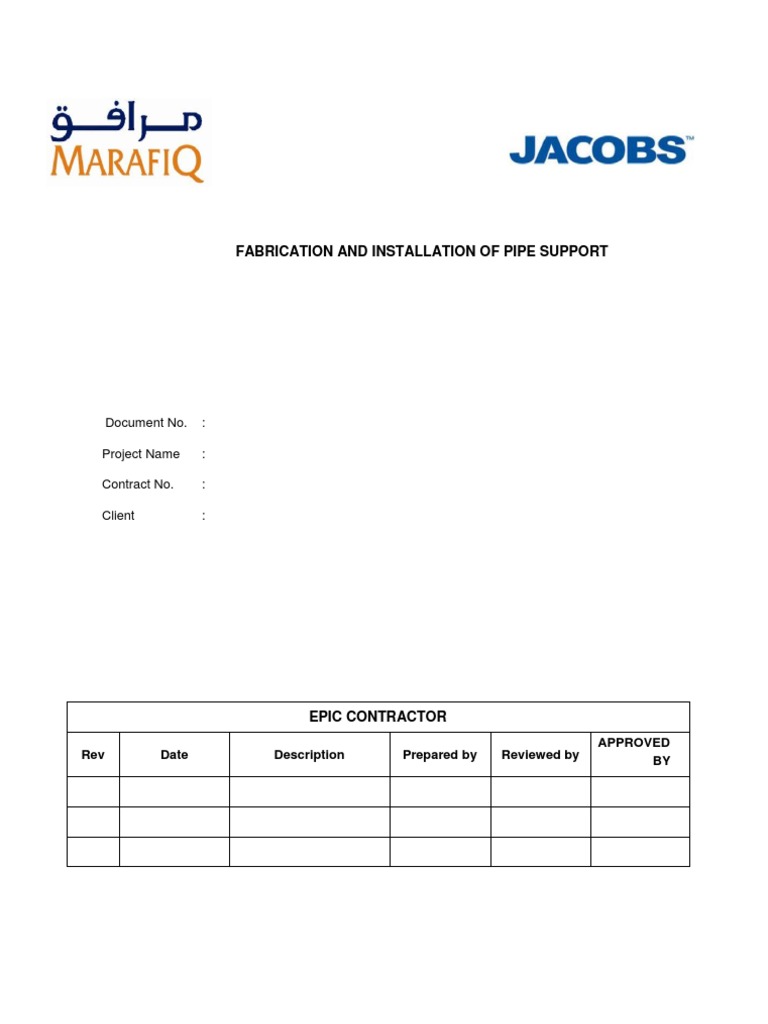 Pipe Support Fabrication & Installation Guide | PDF | Structural Steel ...